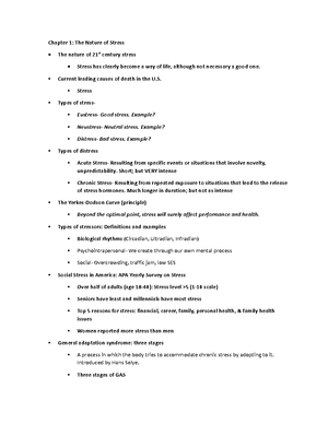 Chapter 2 - Chapter 2 - sociology of stress sociology → study of human ...