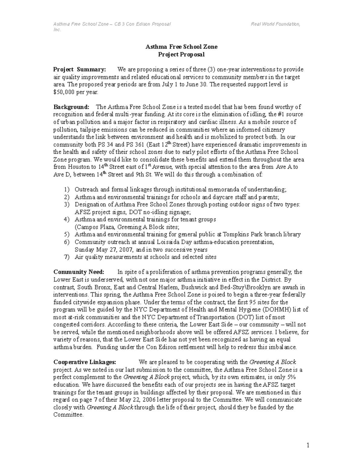 Project-Proposal - Bible Believes - Inc. Asthma Free School Zone ...