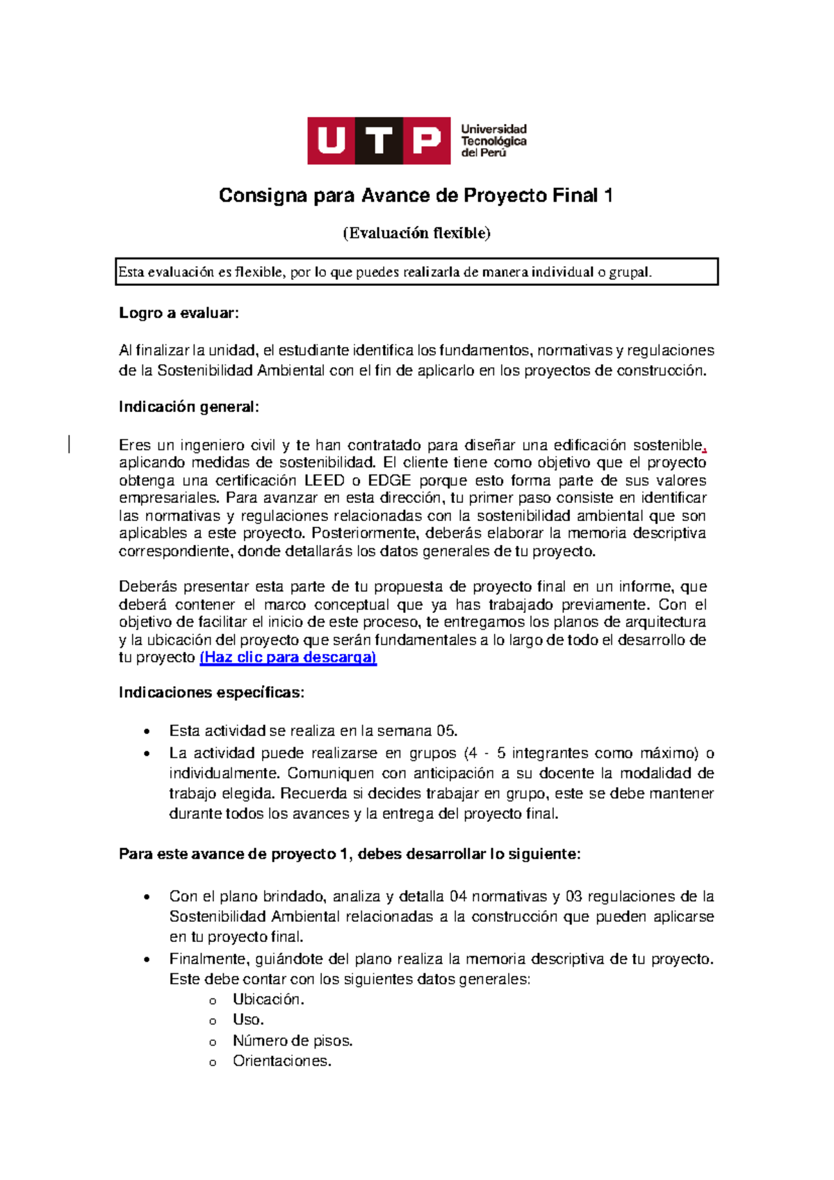 consigna del curso - Consigna para Avance de Proyecto Final 1 (Evaluación flexible) Esta ...