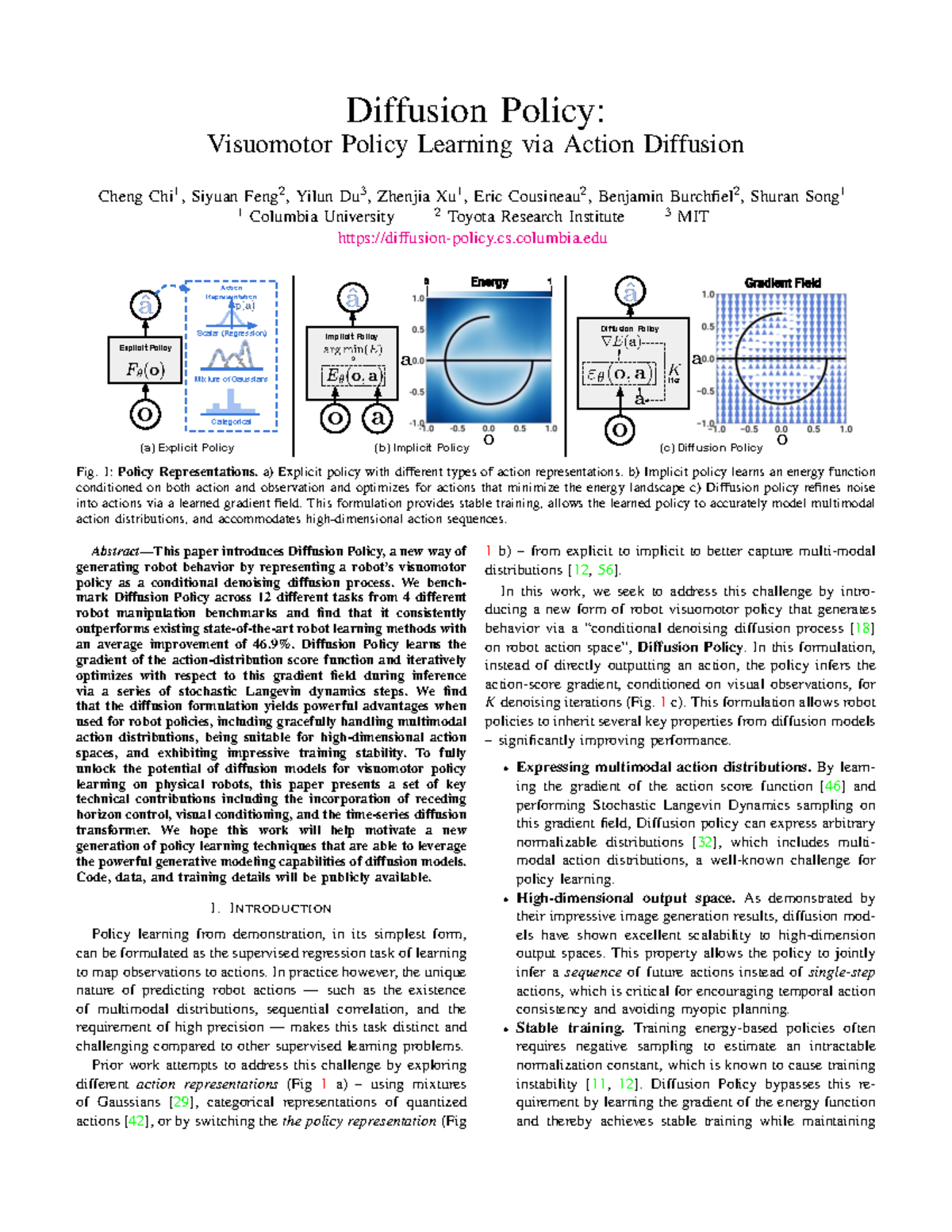 Diffusion Policy 2023 Research Paper Diffusion Policy Visuomotor Policy Learning Via Action