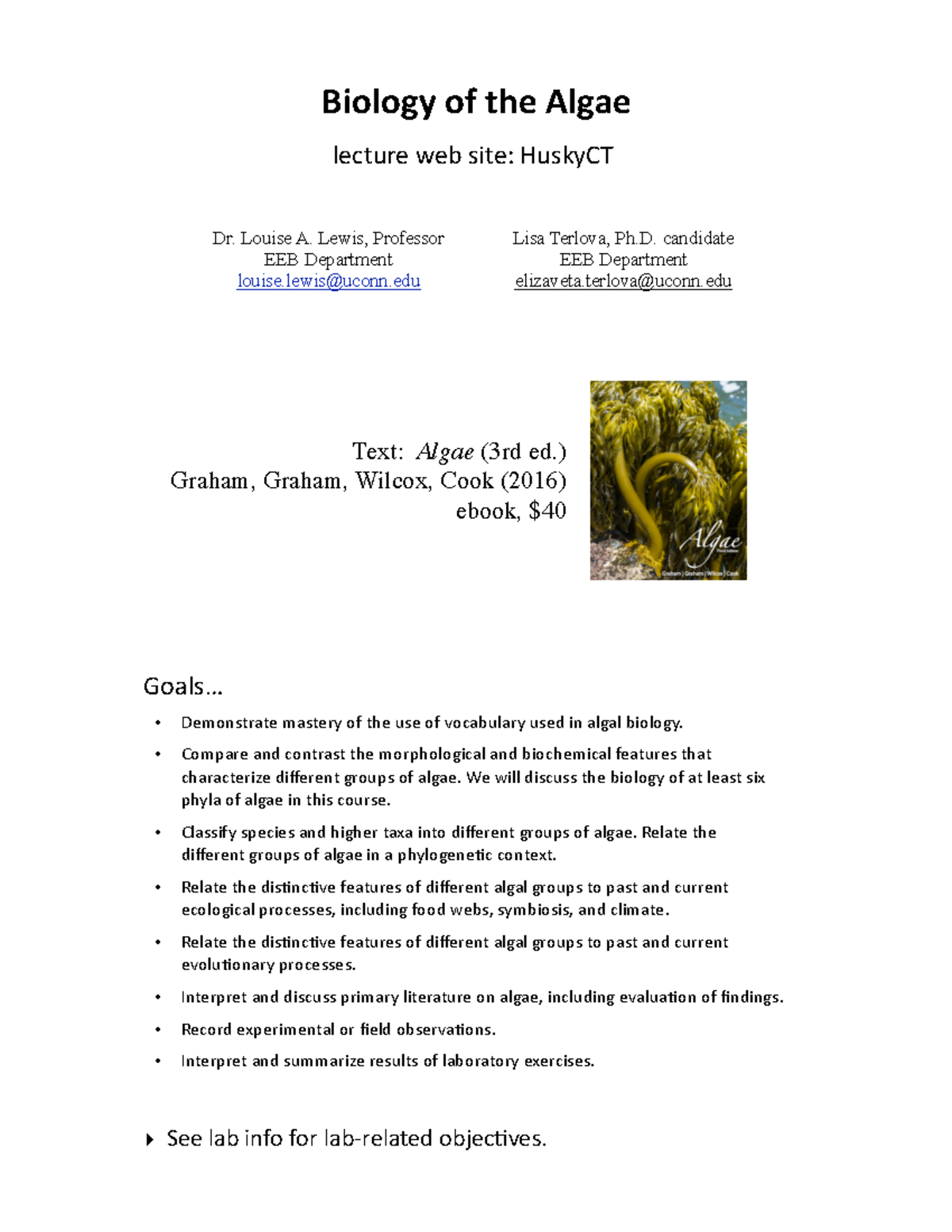 Lecture 01 F2020 - pdf - Text: Algae (3rd ed.) Graham, Graham, Wilcox ...