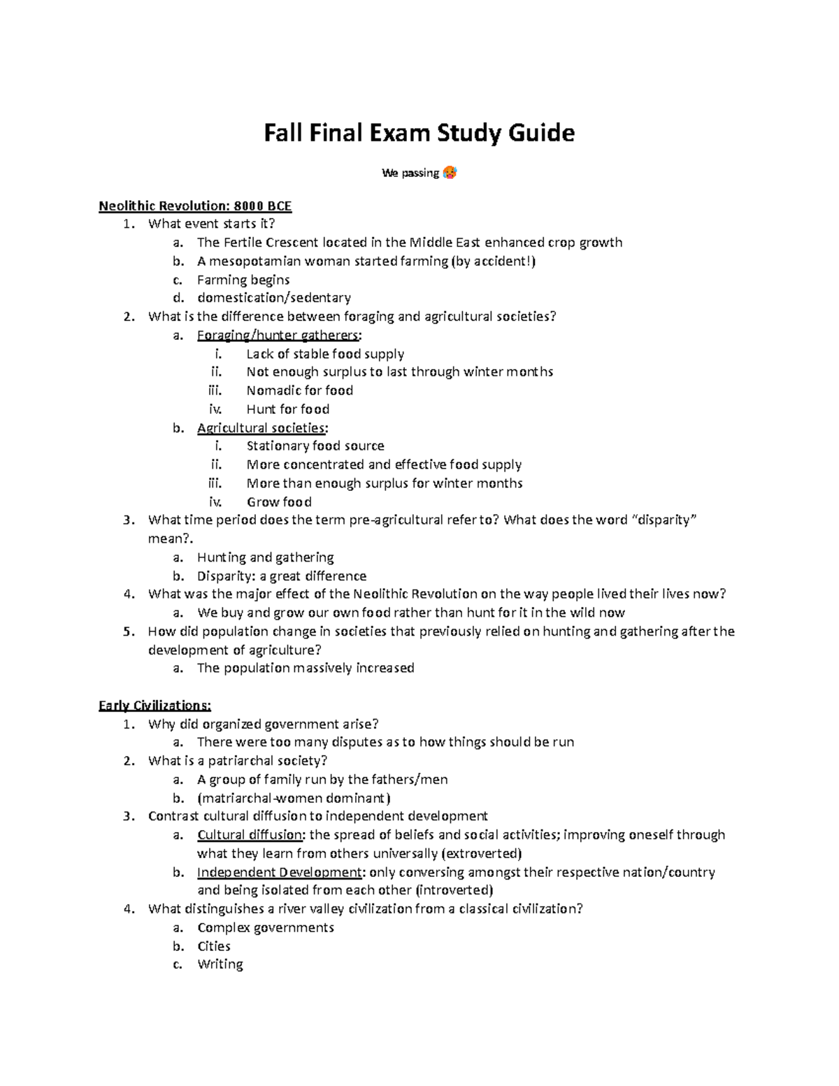 WHAP review - unit notes - Fall Final Exam Study Guide We passing ...