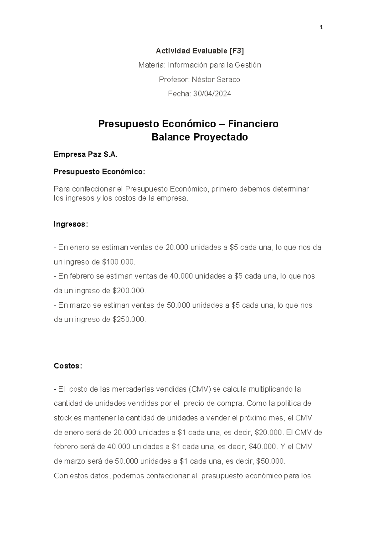 Actividad Evaluable 3 - Informacion para la Gestion - 1 Actividad ...