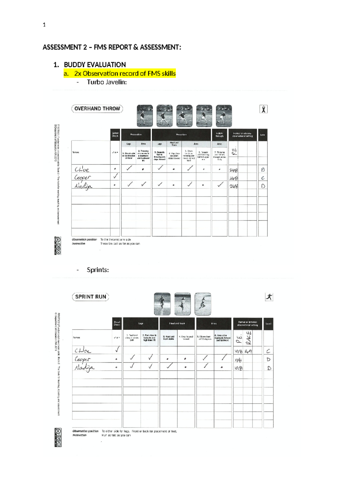 Example OF Above - notes for buddy eval - ASSESSMENT 2 – FMS REPORT ...