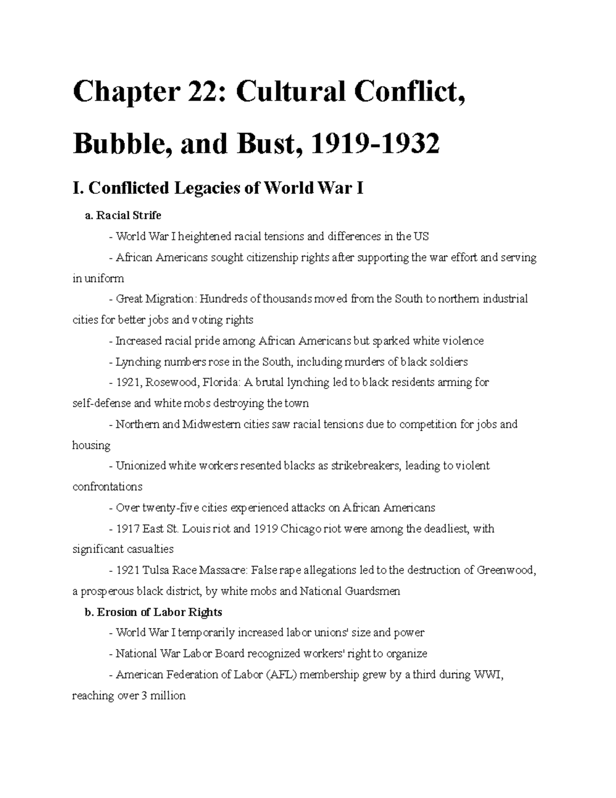 Apush - Chapter 22 Outline Notes - Chapter 22: Cultural Conflict ...