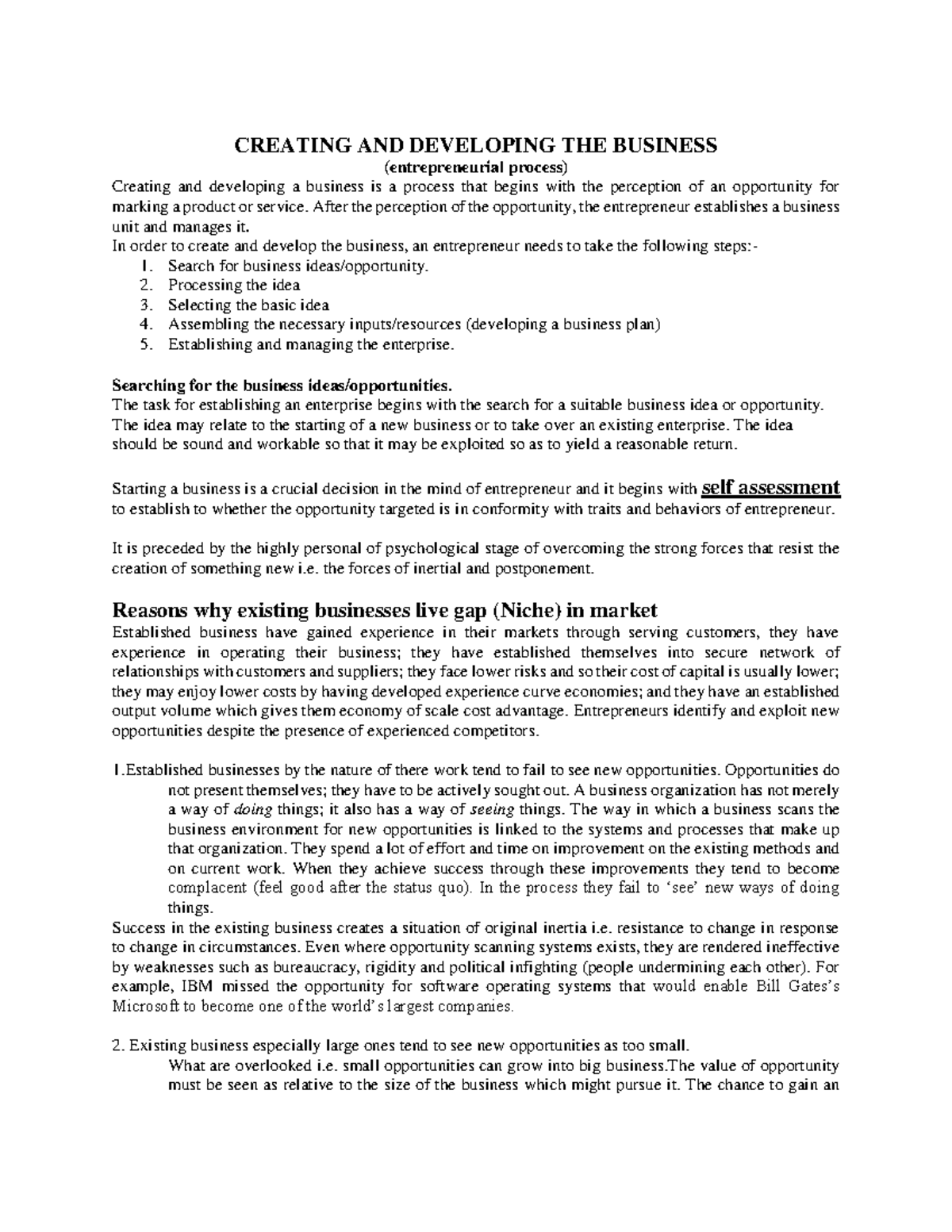 Window of opportunities-2 - CREATING AND DEVELOPING THE BUSINESS ...
