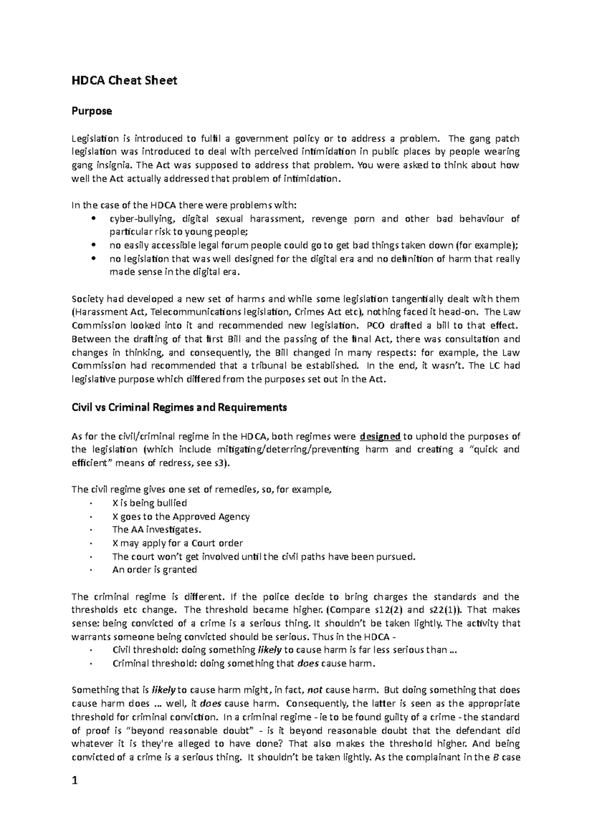 HDCA Cheat Sheet - Summary of the Harmful Digital Communications Act ...