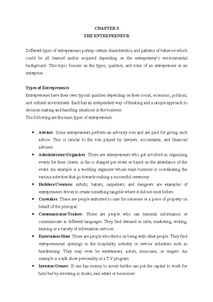 Chapter 2 - Lecture notes 2 - CHAPTER 2 EVOLUTION OF ENTREPRENEURSHIP 2 ...