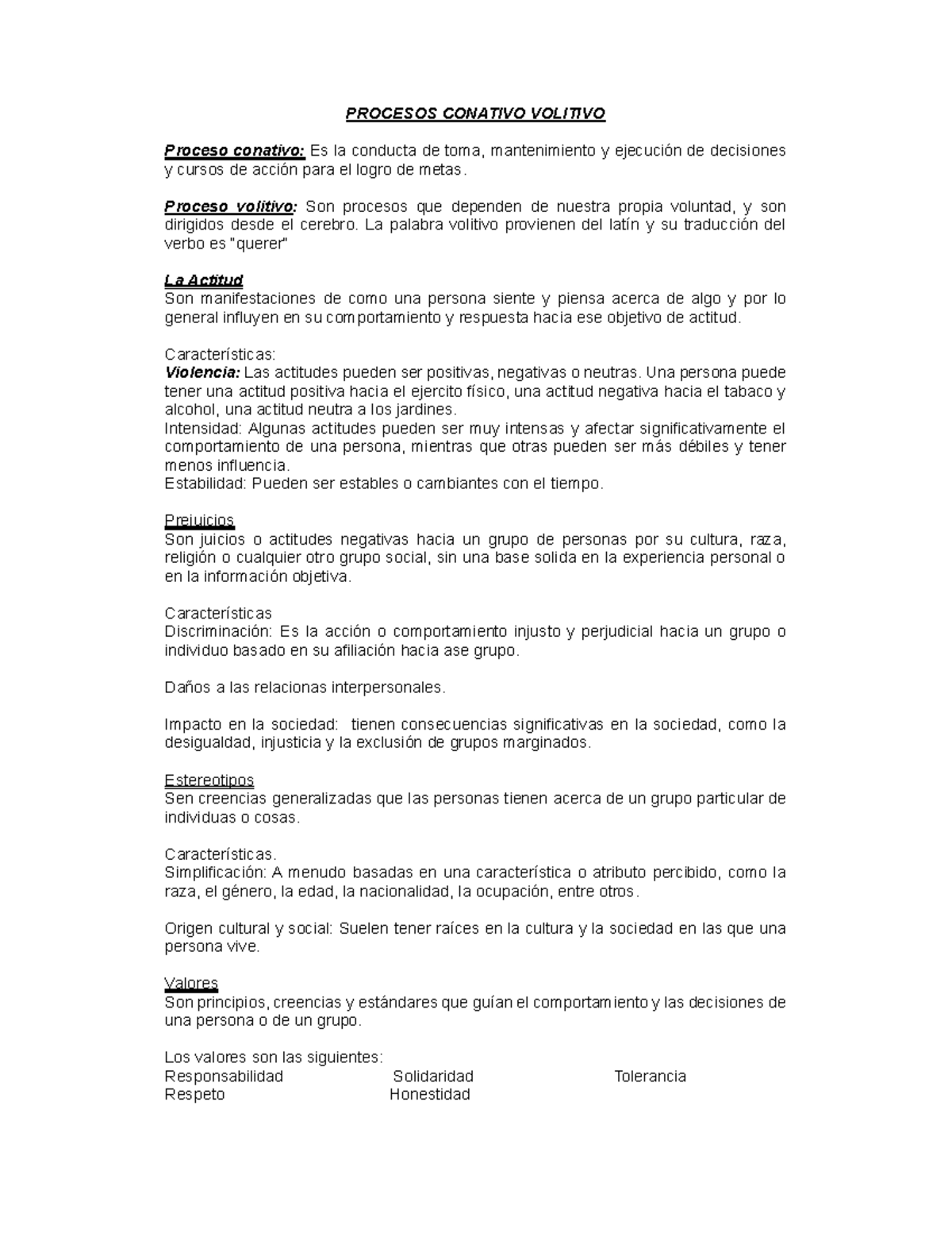 Desarrollo personal - PROCESOS CONATIVO VOLITIVO Proceso conativo: Es ...
