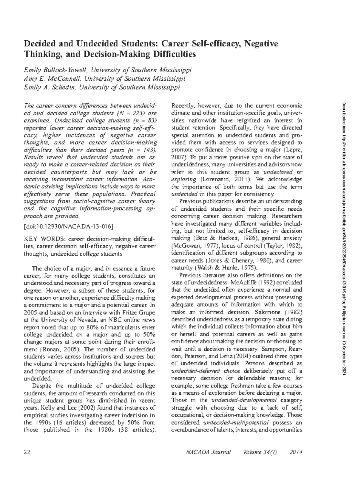 Nacada-13-016 - ccdyryugujkvn bvc - Decided and Undecided Students ...