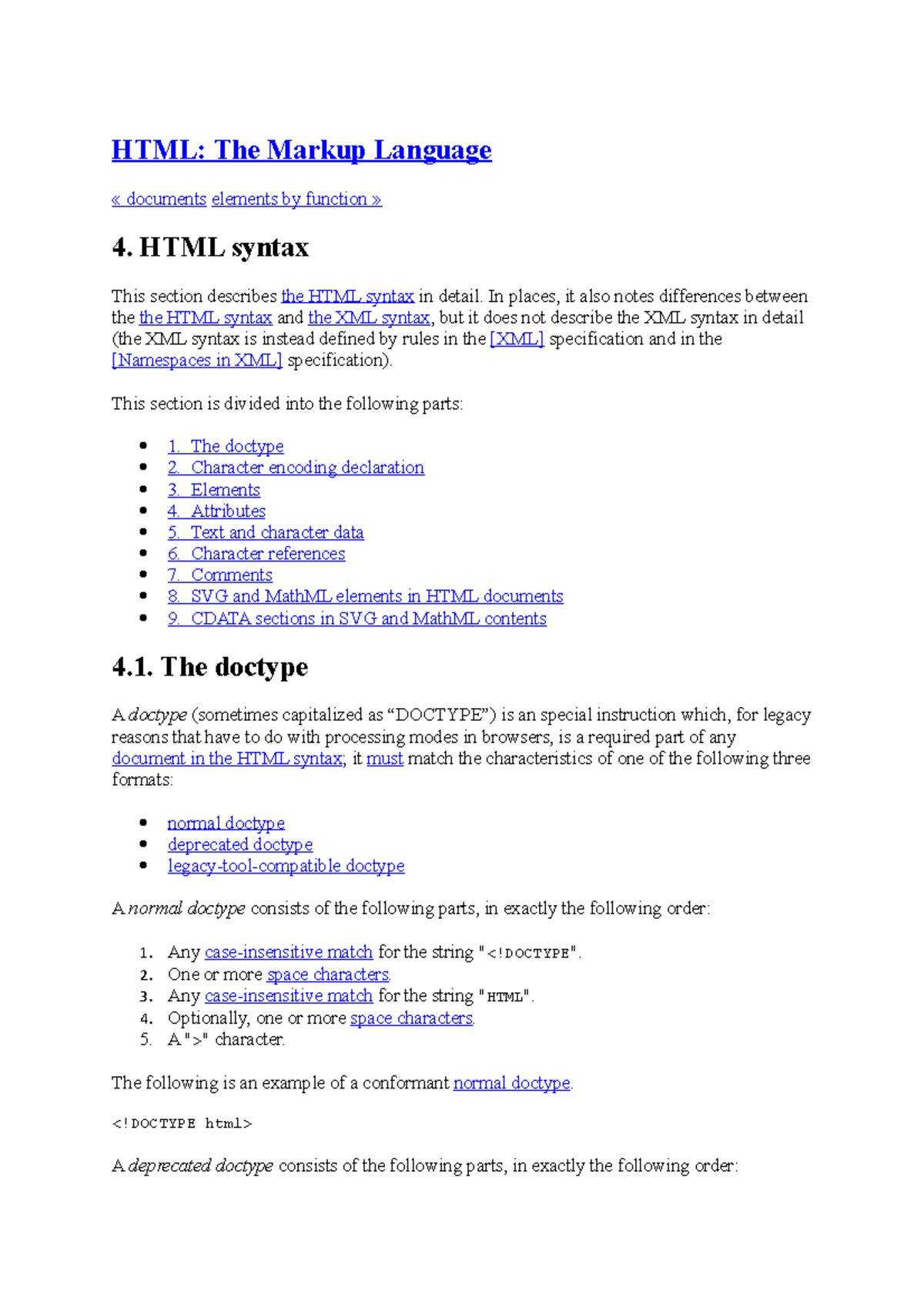 Html Notes 222 Html The Markup Language Documents Elements Function
