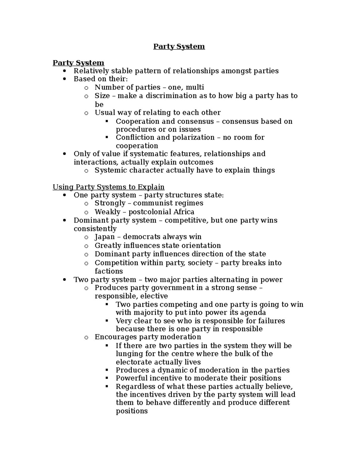 Party System - polisci 1020 - Party System Party System Relatively stable pattern of ...