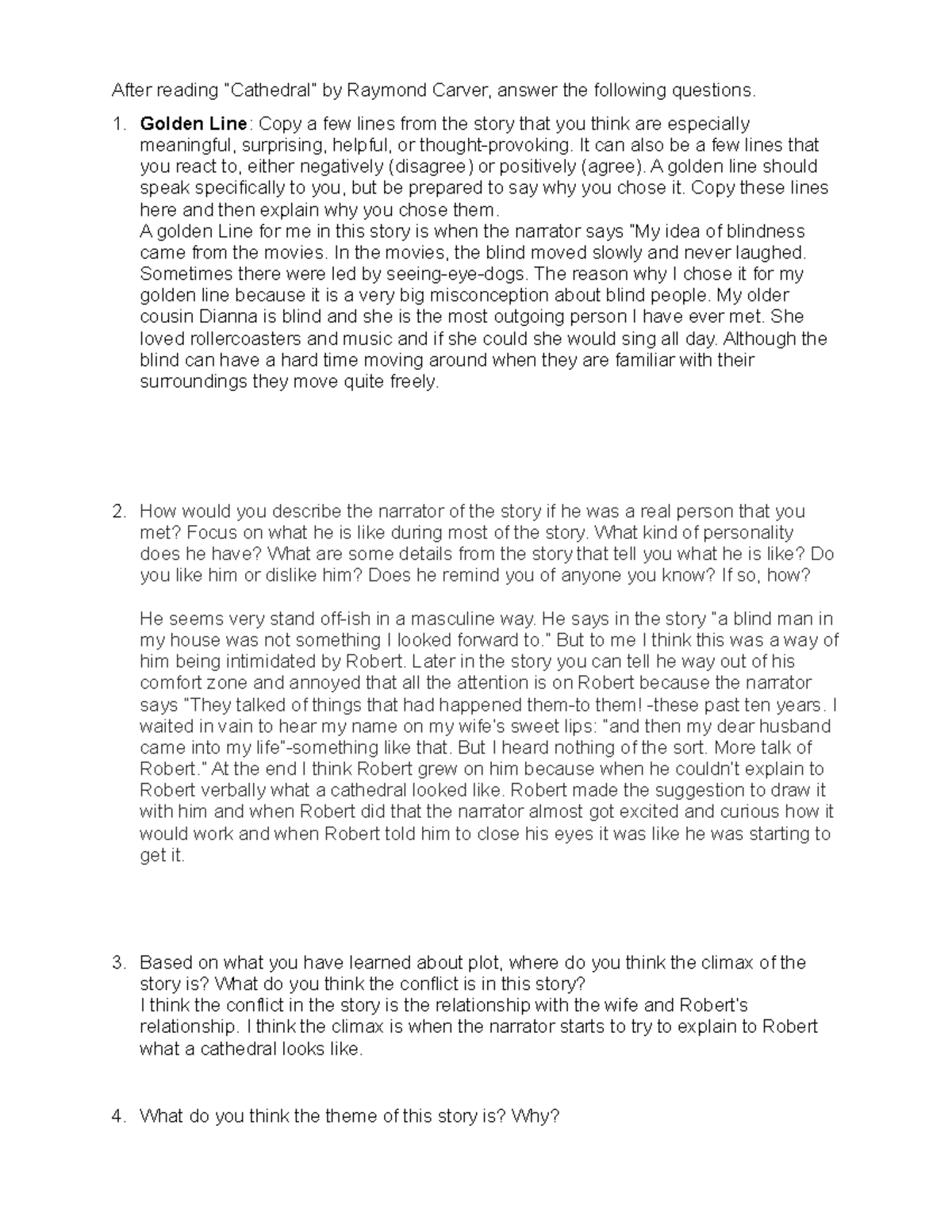 Questions on Cathedral answers - After reading “Cathedral” by Raymond ...