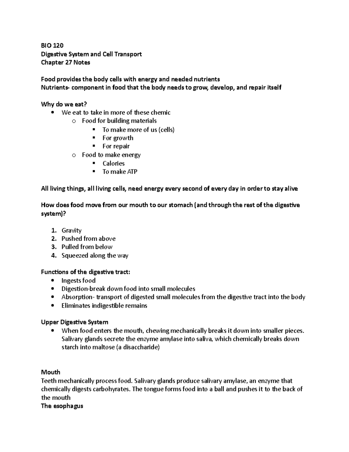 BIO 120 chapter 27 - notes to help with tests/quizzes and assignments ...