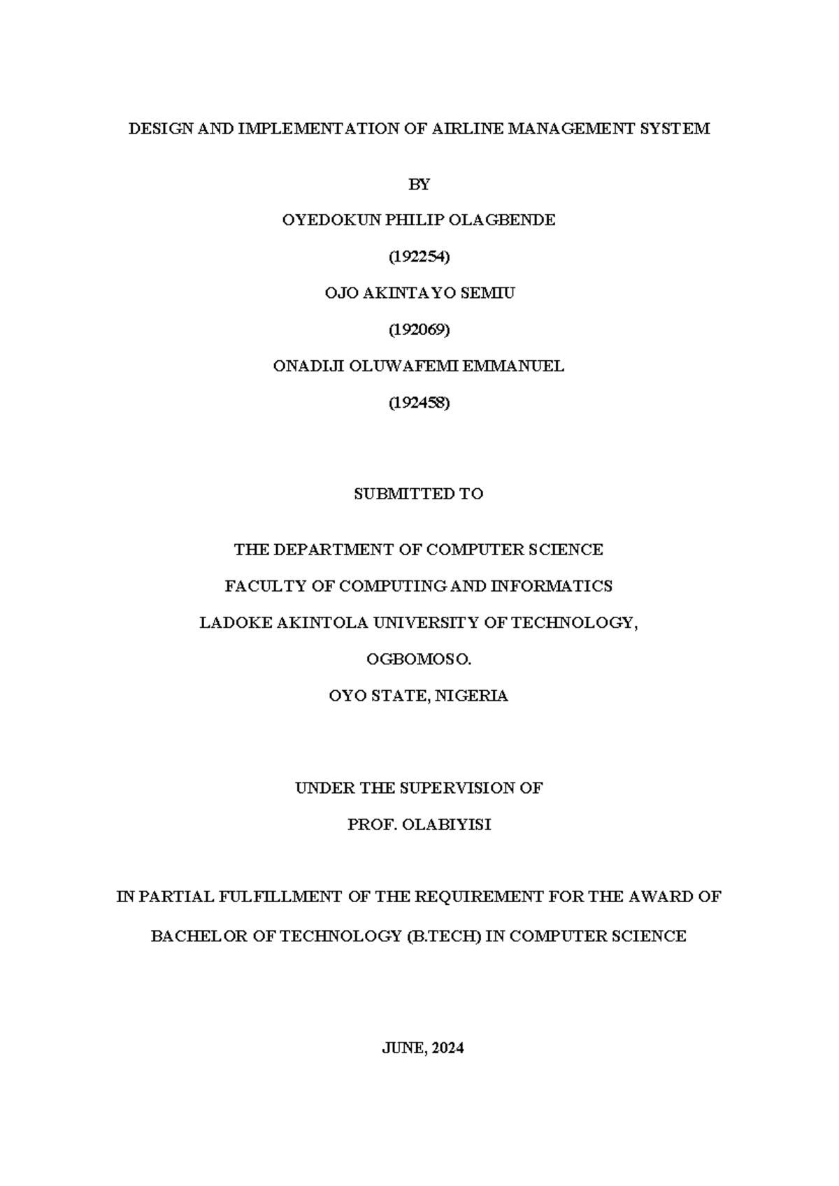 Project - It's a very useful material - DESIGN AND IMPLEMENTATION OF ...