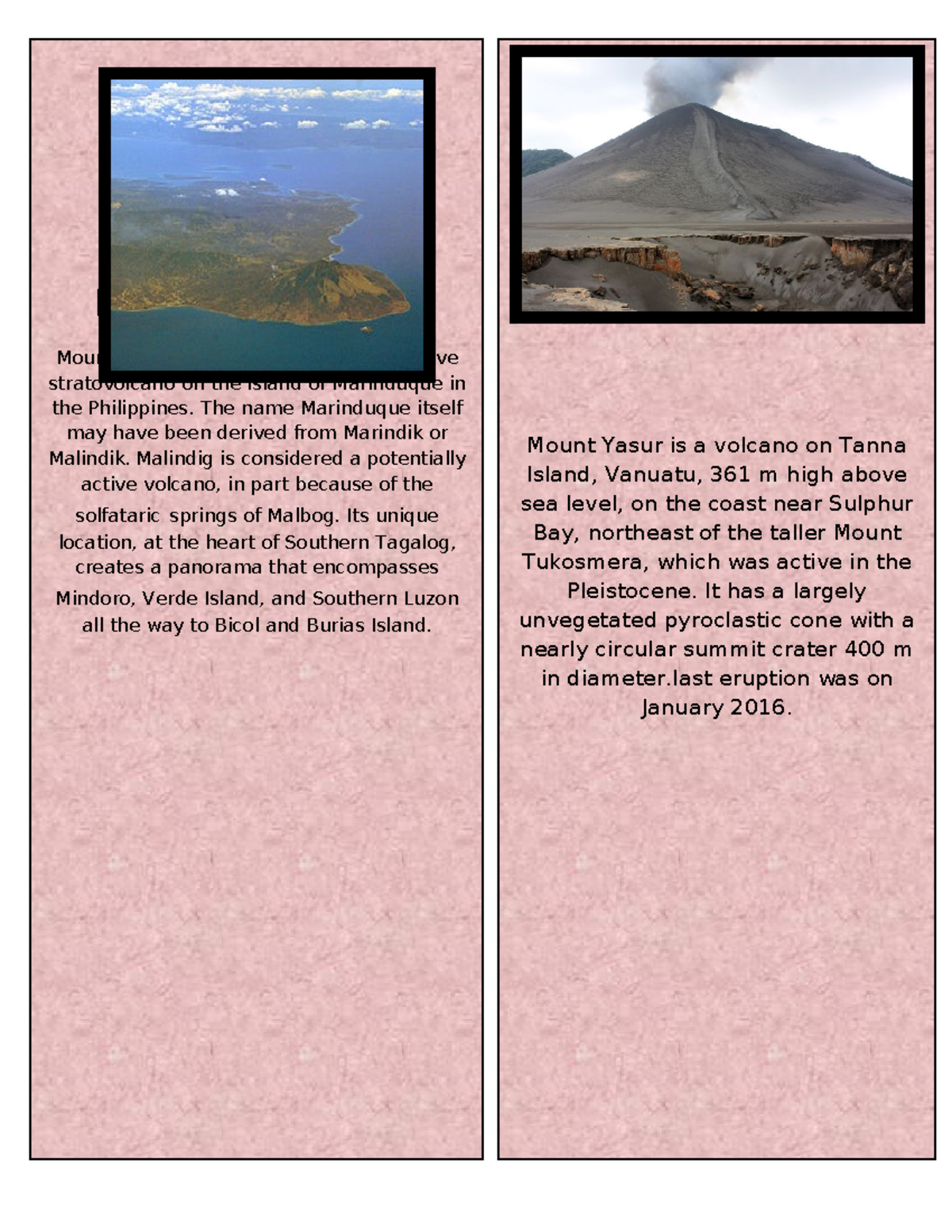 Brochure of different mountain - Mount Malindig Mount Malindig is a ...