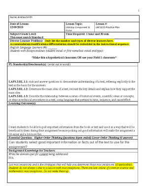 Exemplary Book Entry with Comprehension Focus GSM (1) - Exemplary Book ...