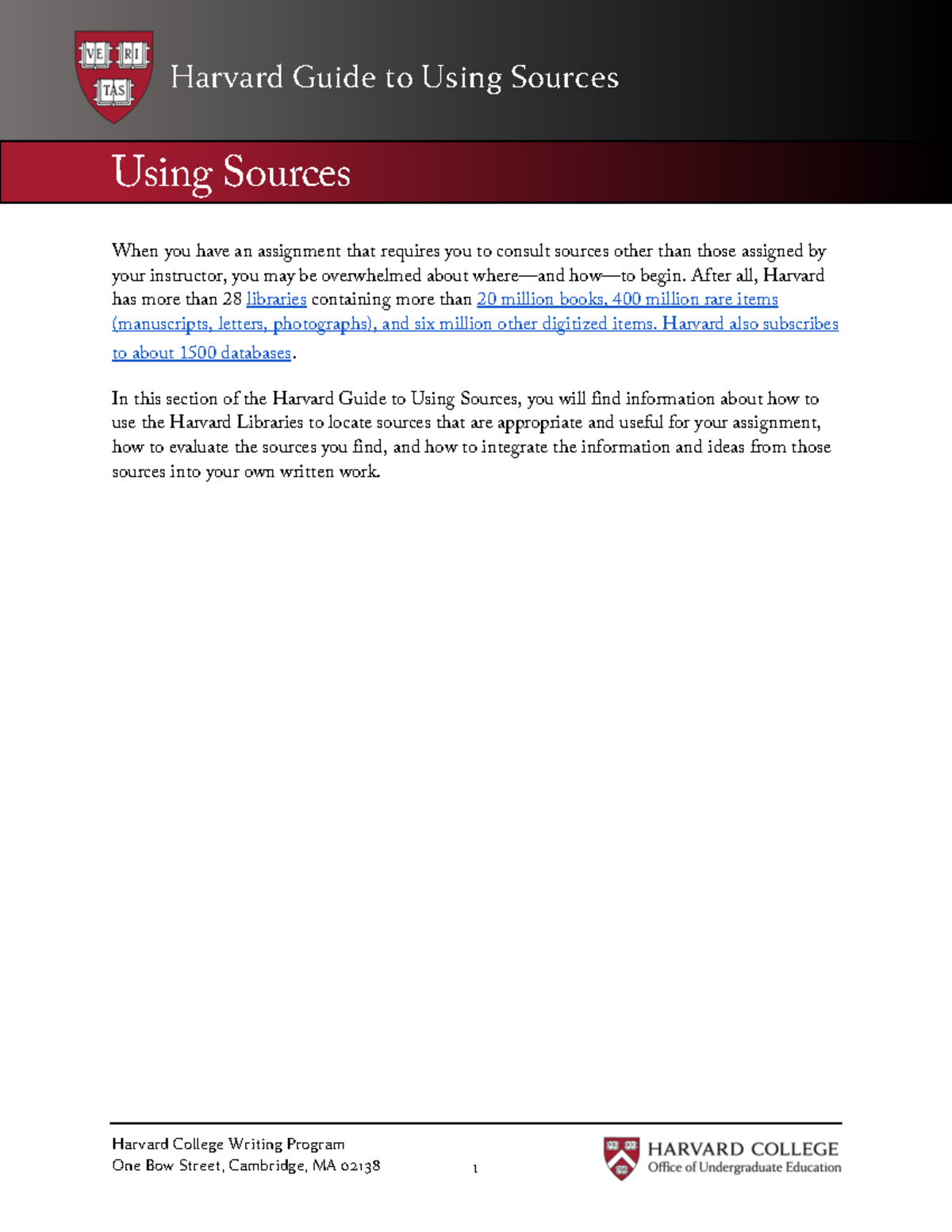 Using sources - Test - Harvard College Writing Program Using Sources ...