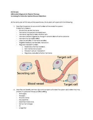 Cancer objectives - PHYTH 601 Differential Diagnosis in Physical ...