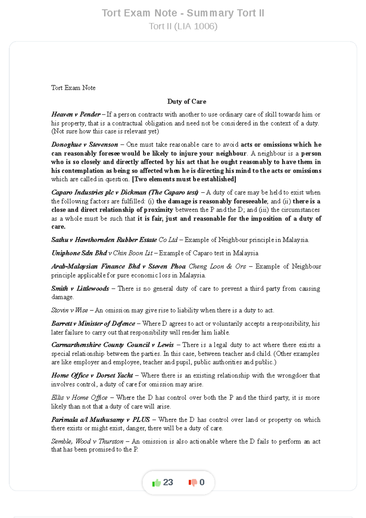 Tort-exam-note-summary-tort-ii compress - Tort Exam Note - Summary Tort ...