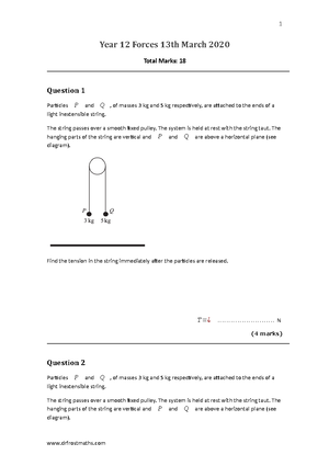 Year 1 Mechanics review 2 - Mechanics Year 1 (AS) Review 2: Kinematics ...