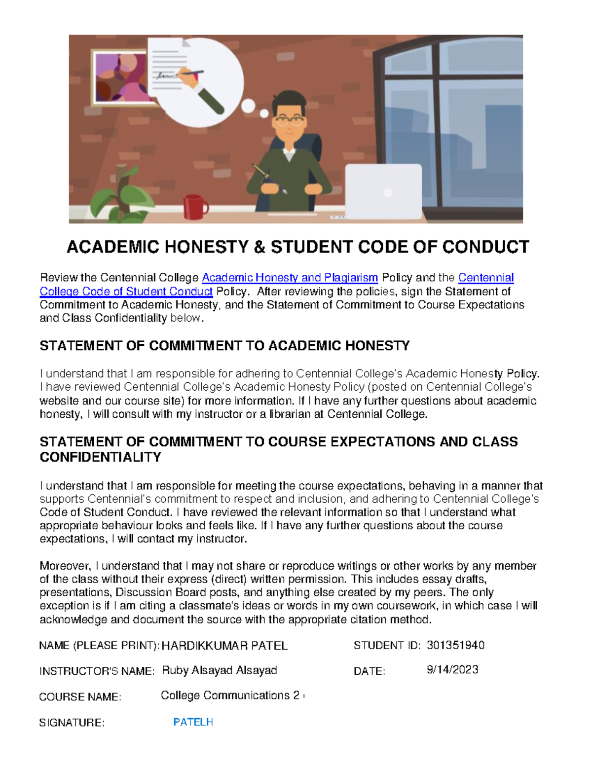 Academic Honesty 171 - thanks - ACADEMIC HONESTY & STUDENT CODE OF ...