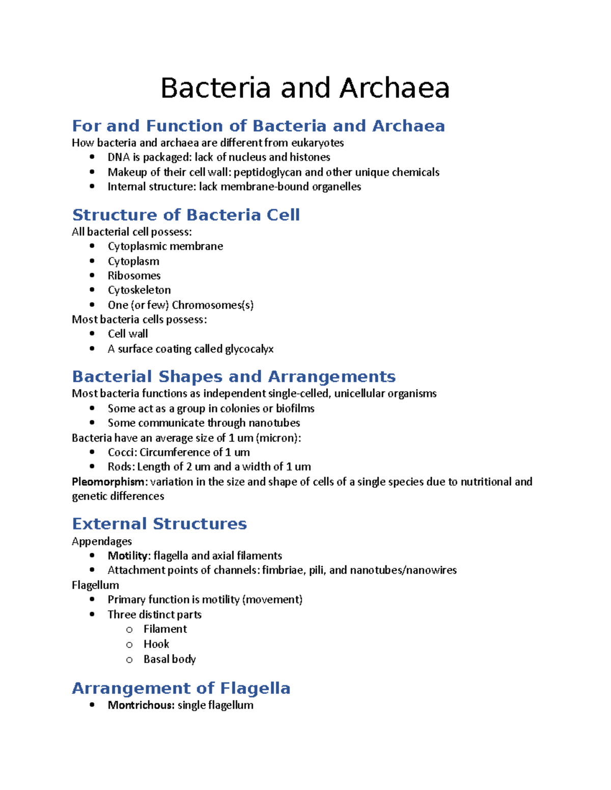 Chapter 3 Bacteria and Archaea - Bacteria and Archaea For and Function ...
