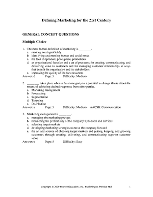 Principles of Marketing Final Exam Study Guide - TO DO: Review Pricing Video Review Practice ...