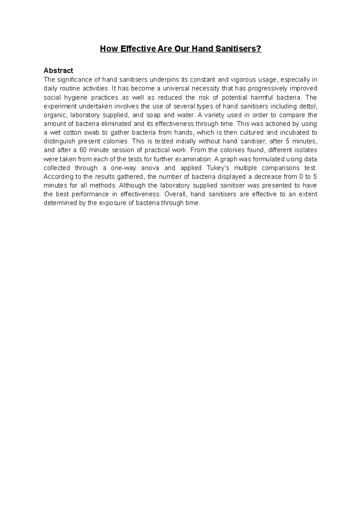 Disease Investigation Portfolio Abstract - How Effective Are Our Hand ...