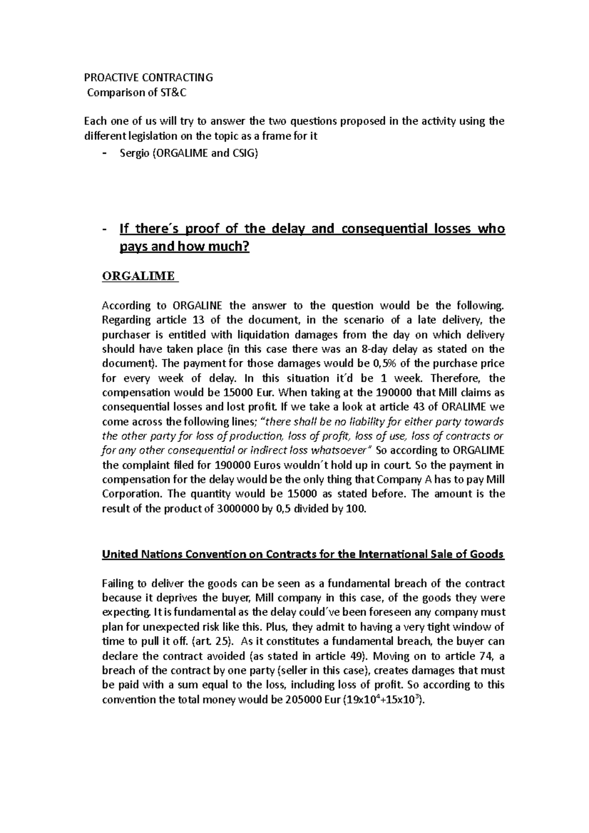 Proactive Contracting - PROACTIVE CONTRACTING Comparison of ST&C Each ...