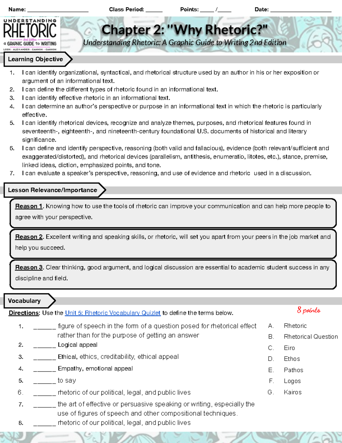 Guided Notes Questions Chapter 2 ''Why Rhetoric - Understanding ...