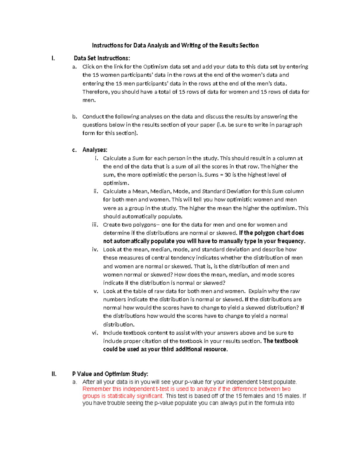 STA2010 Data Set Instructions updated - Instructions for Data Analysis and Writing of the ...