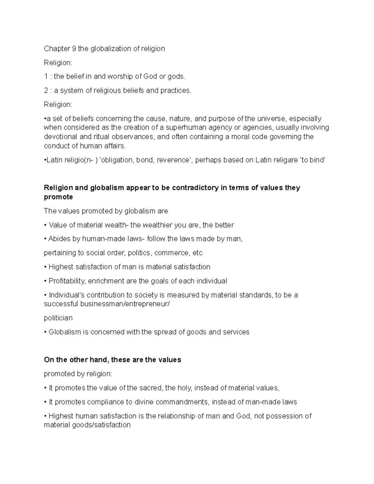 Chapter-9- Reviewer - N/A - Chapter 9 the globalization of religion ...