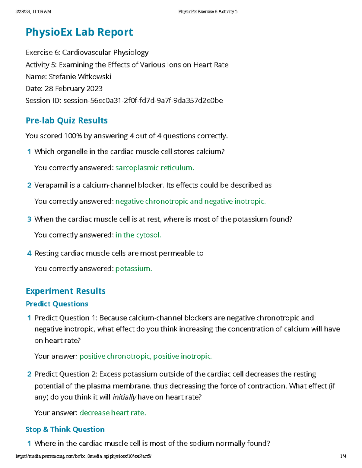 Physio Ex Exercise 6 Activity 5 - PhysioEx Lab Report Exercise 6 ...