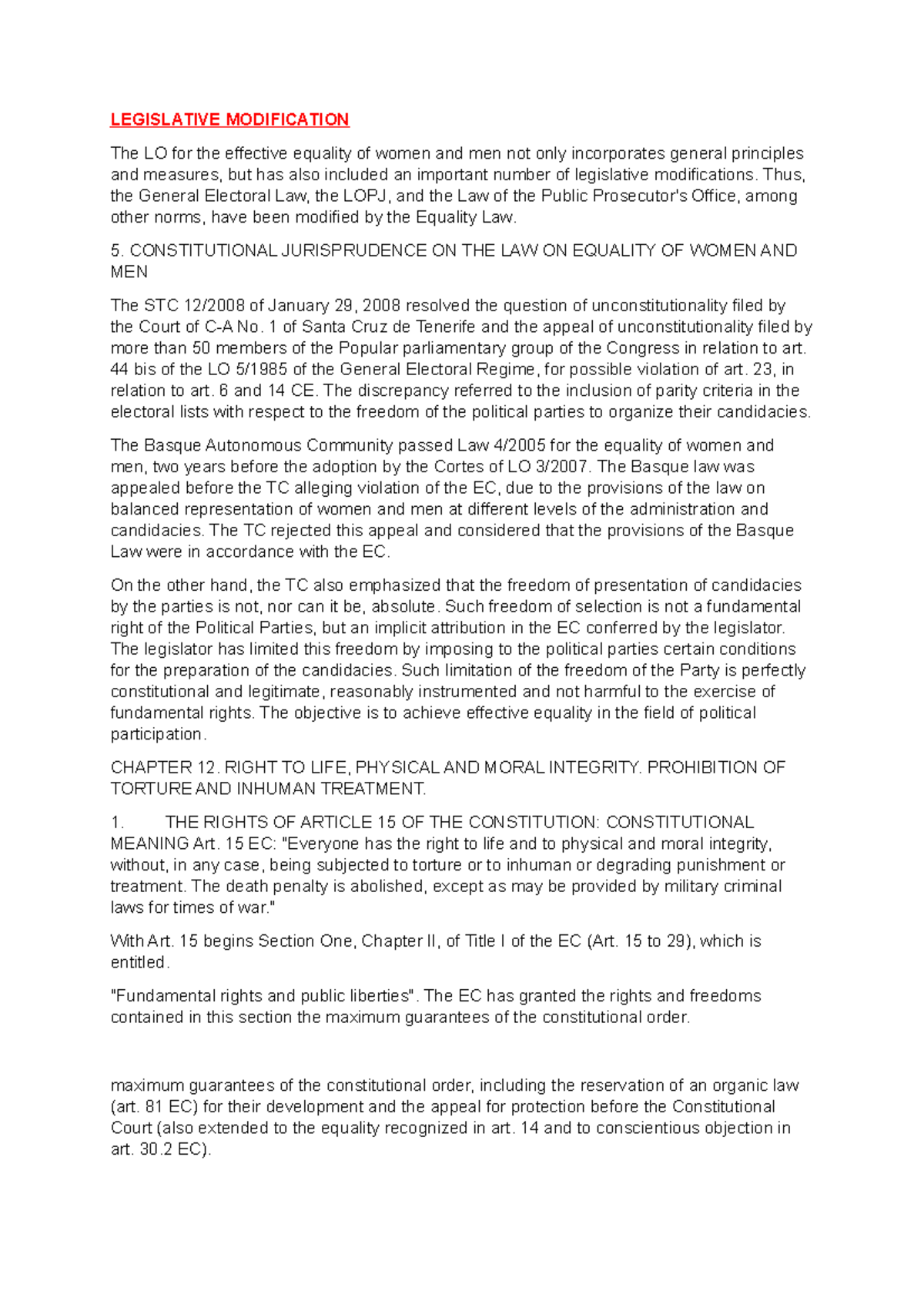 Legislative Modification 2 - LEGISLATIVE MODIFICATION The LO for the ...