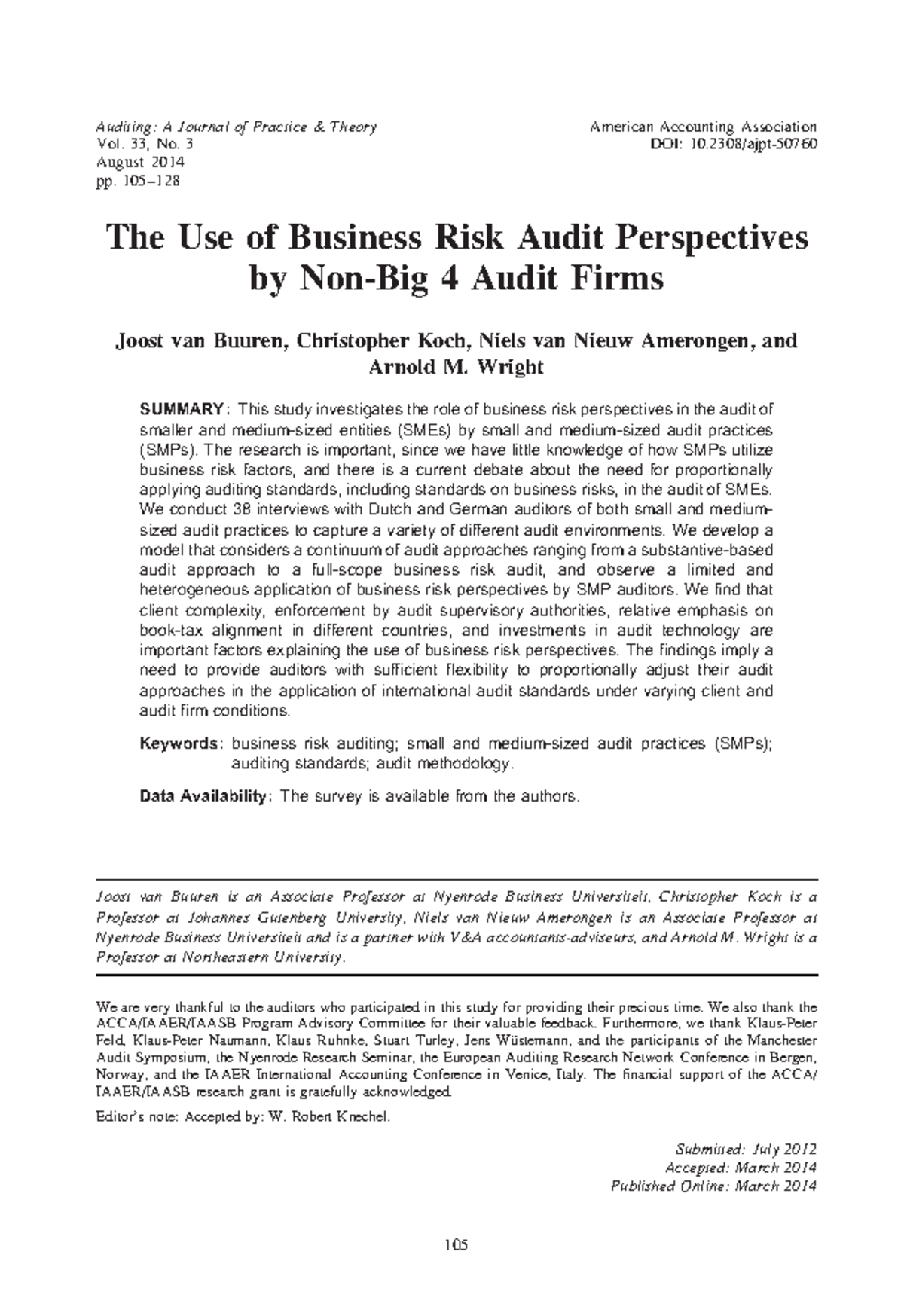 Article 06 - The use of business risk audit perspectives by non big 4 ...