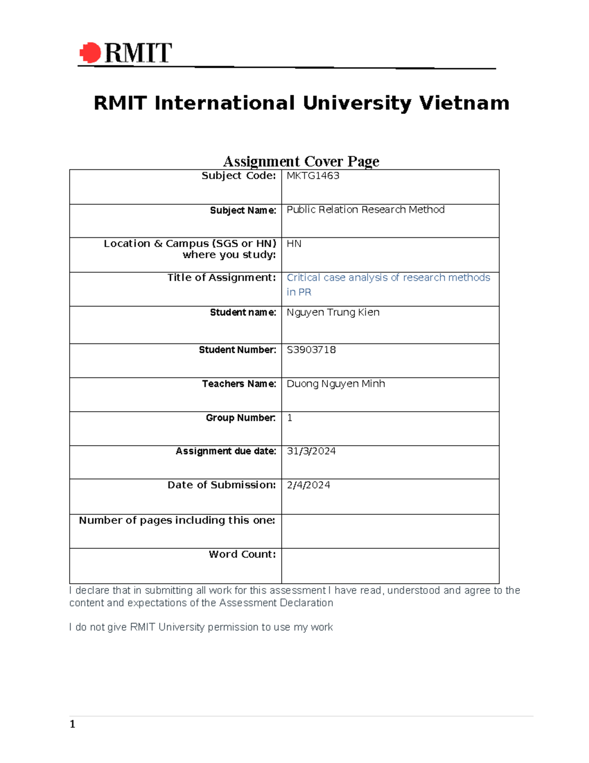 RMIT VN Cover Page 2020 - No descrpit - RMIT International University ...