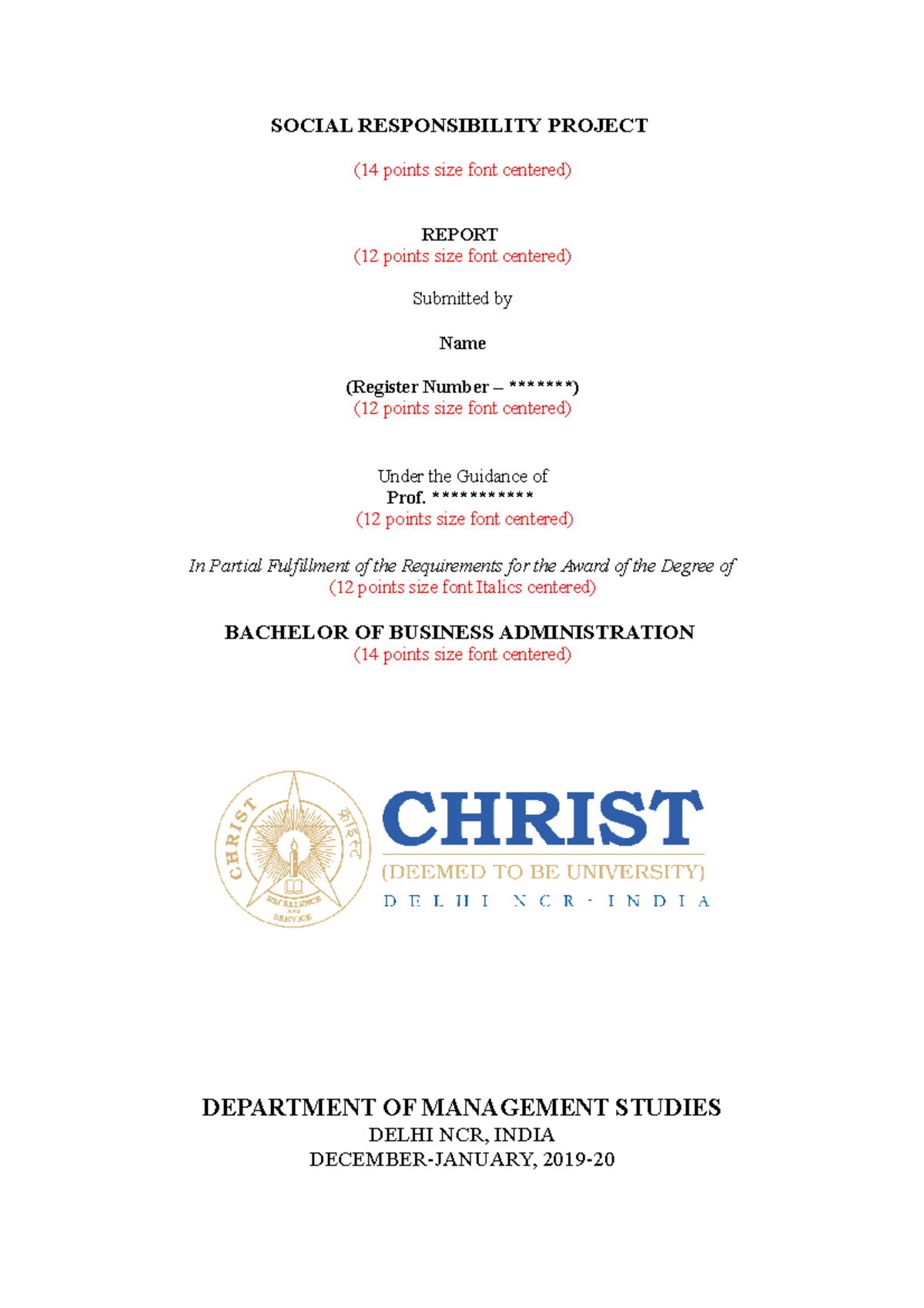 SRP Project Report Format & Guidelines Delhi NCR - SOCIAL ...