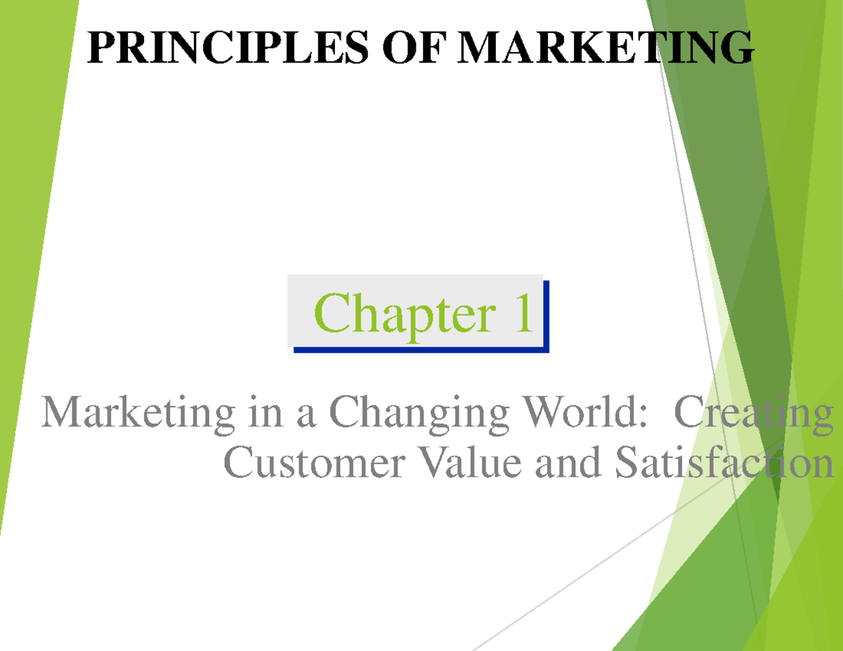 Chap1 - marketing key terms and philosophies - Chapter 1 Marketing in a ...