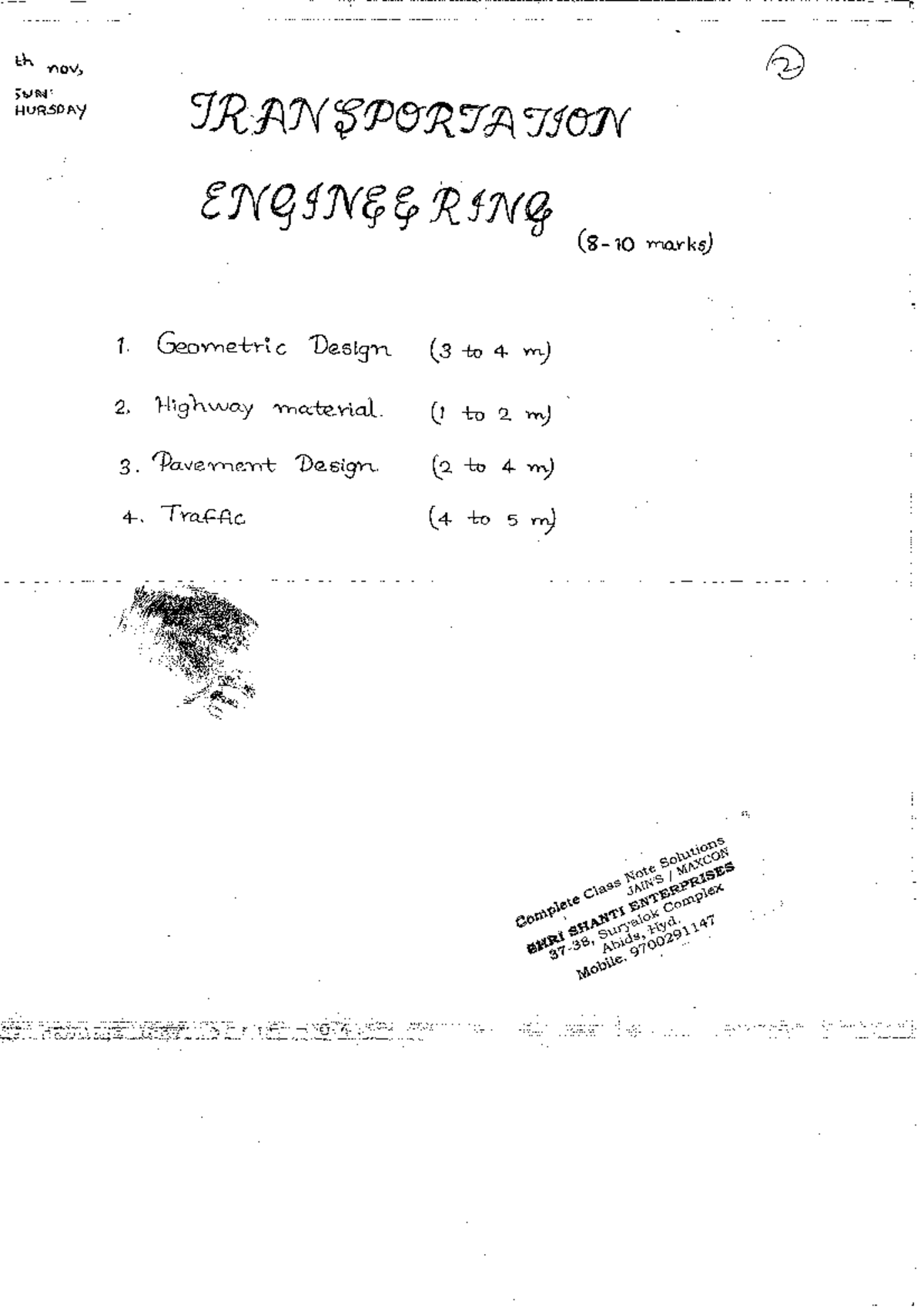 Transportation-Engineering-ACE - Civil Engineering - UoK - StuDocu
