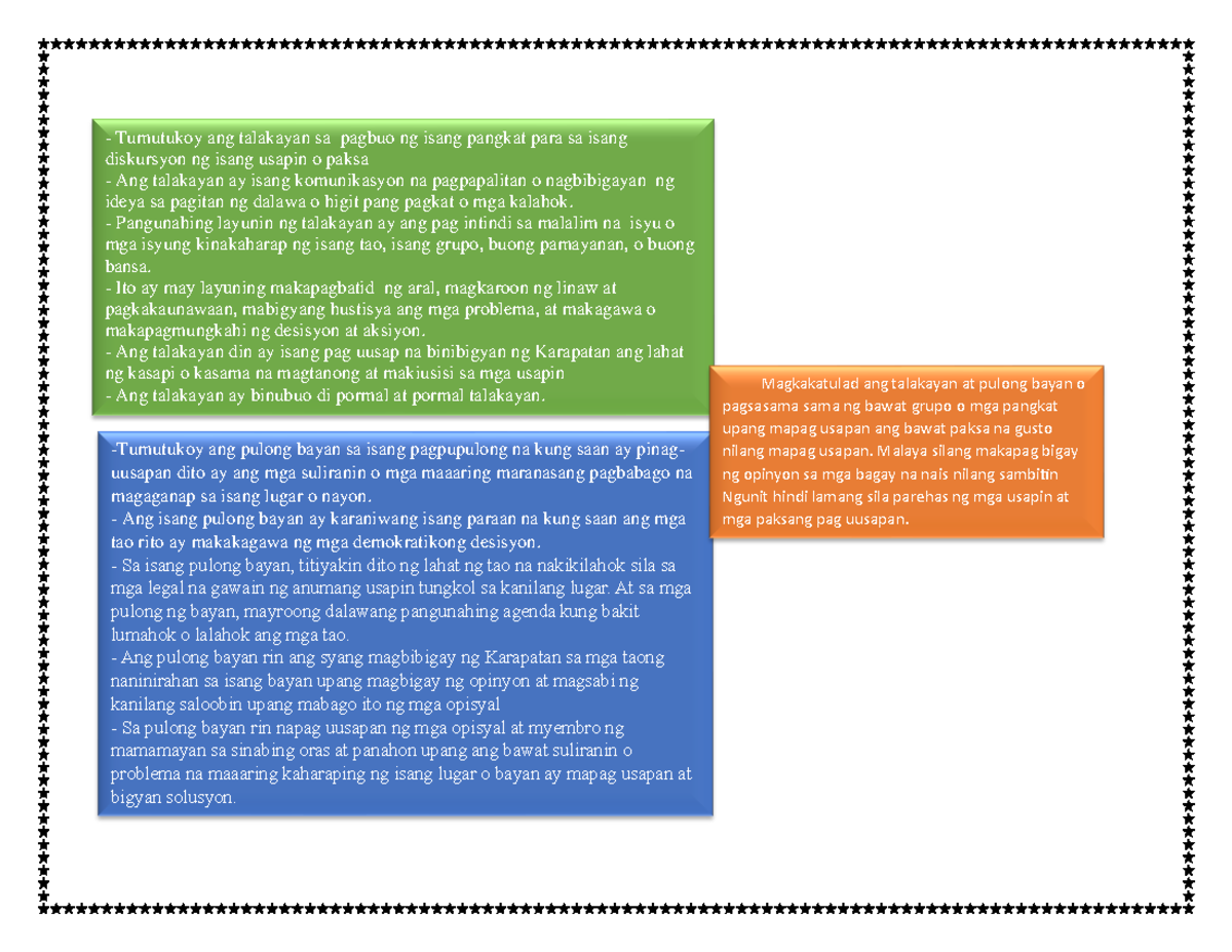Pulong bayan at talakayan - Tumutukoy ang pulong bayan sa isang ...