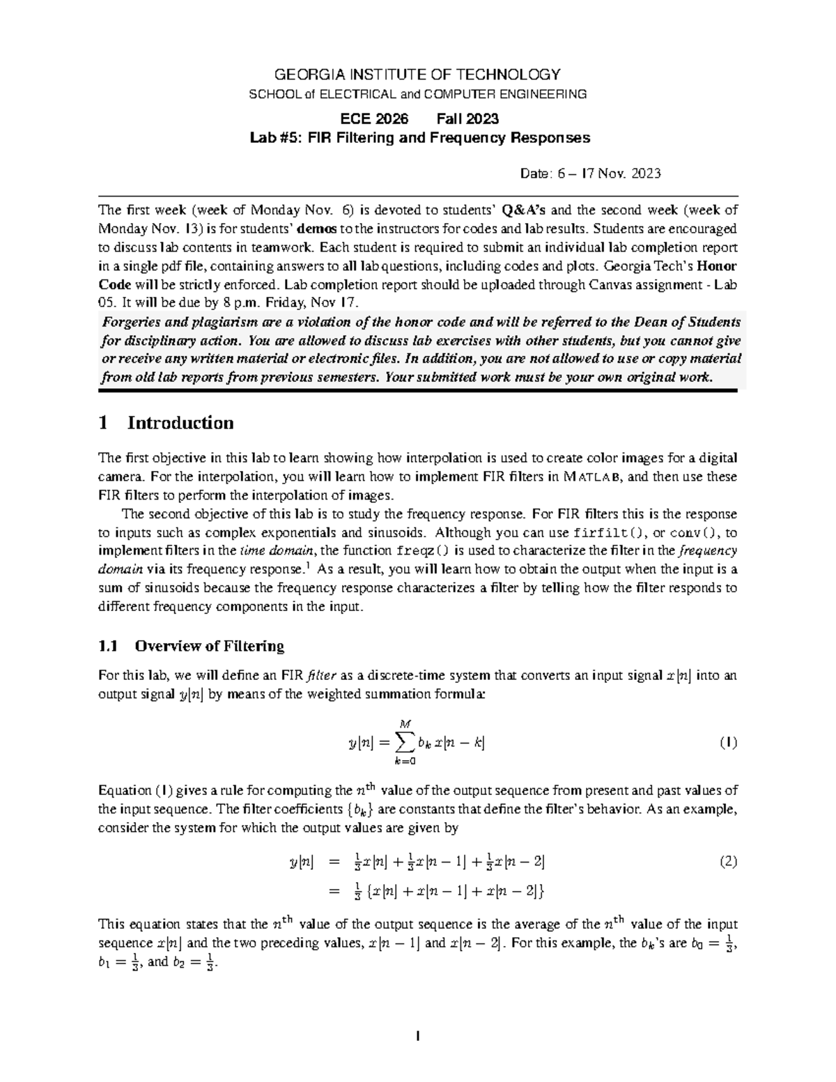 Lab05 - hpmework - GEORGIA INSTITUTE OF TECHNOLOGY SCHOOL of ELECTRICAL ...