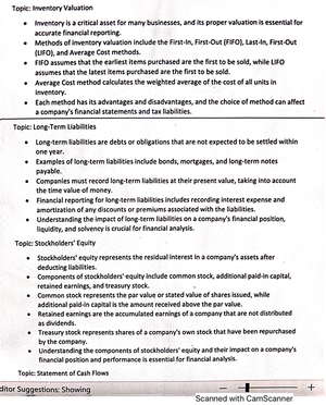 A1 note - Principles of Accounting I ACCT 201 Lecture notes Practice ...