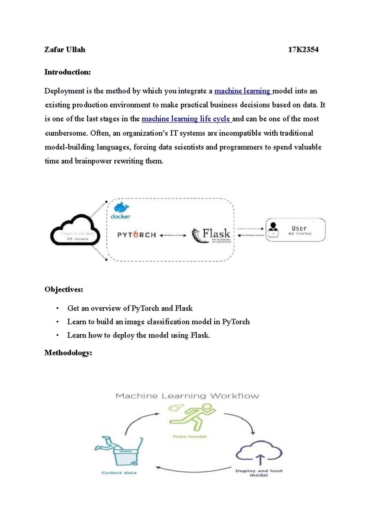 AML Lab 10 ML Lab report - Zafar Ullah 17K Introduction: Deployment is ...