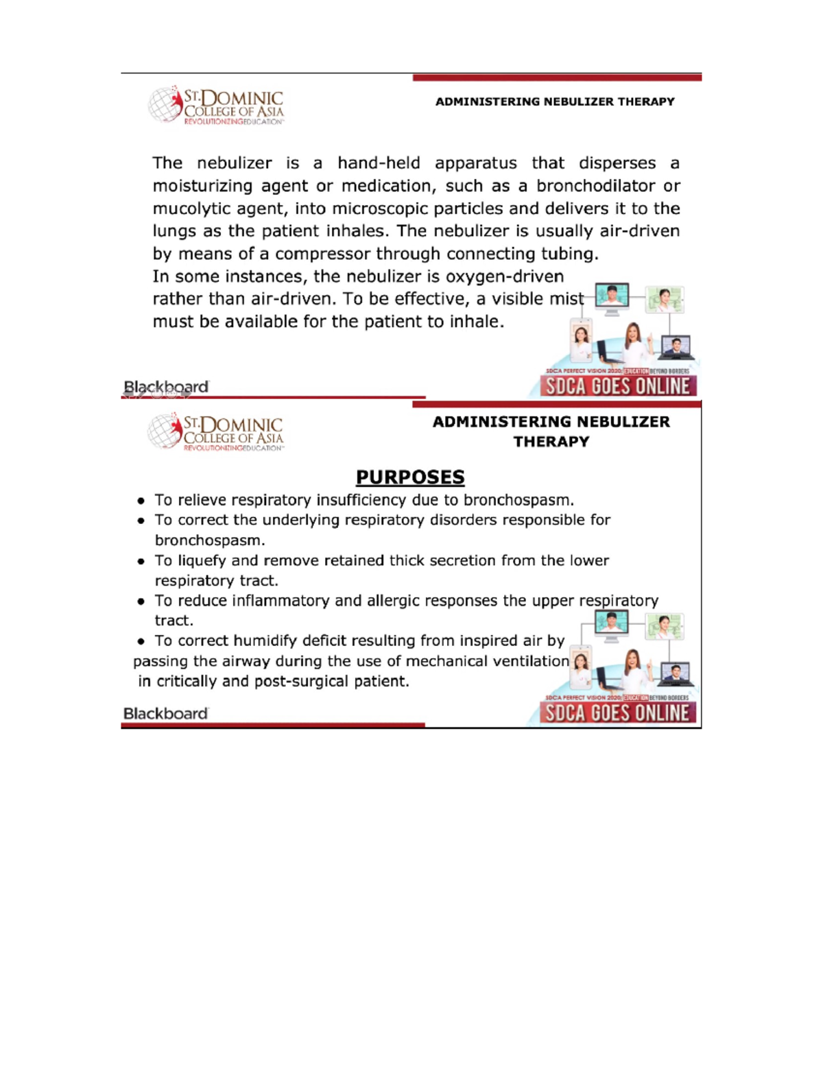 Nebulization - Lecture notes - Medtech course - Studocu