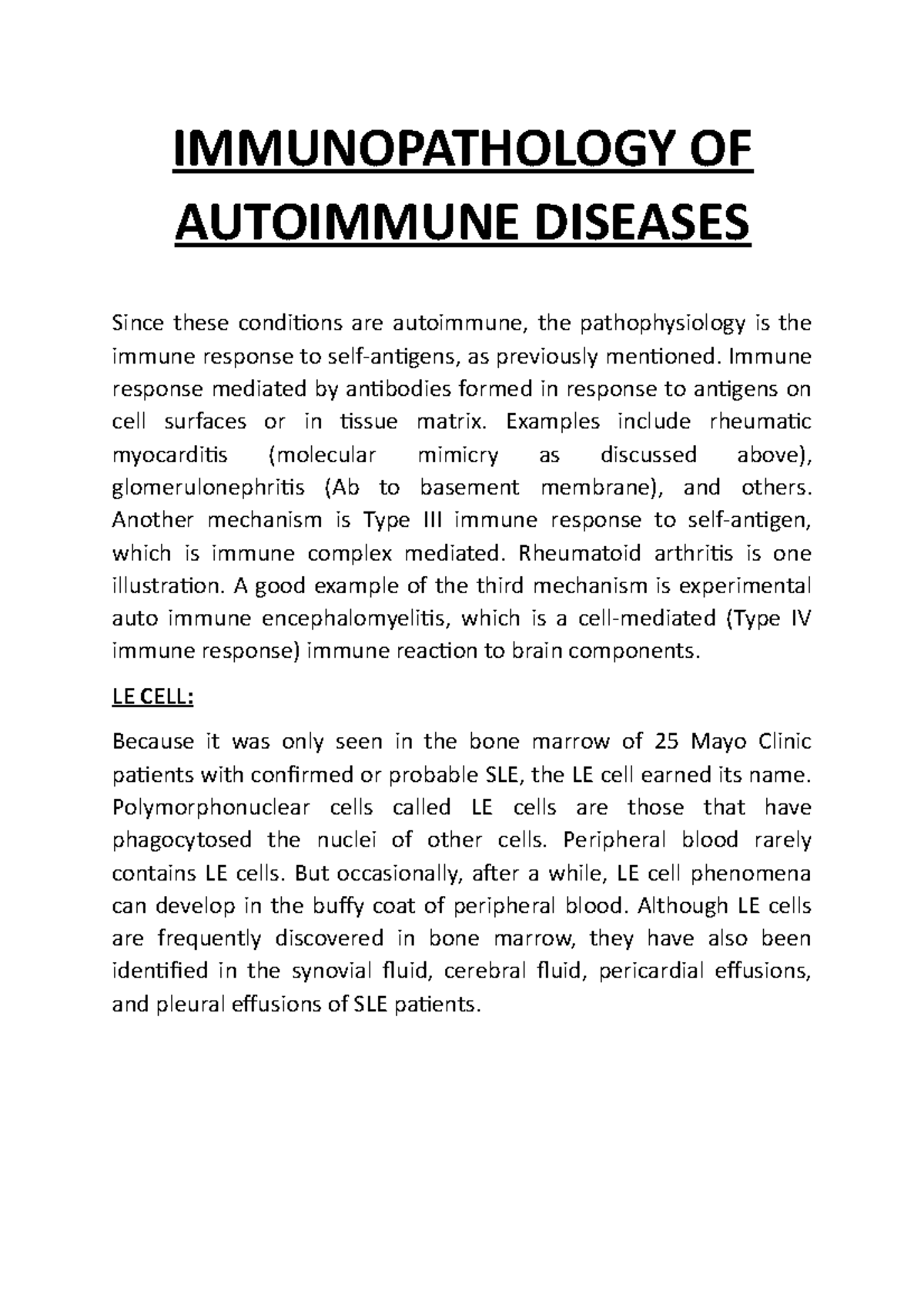 AUTO Immune Diseases - Immunopathology - IMMUNOPATHOLOGY OF AUTOIMMUNE ...
