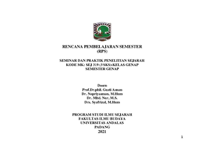 RPS Sejarah Lokal - bahan referensi perkuliahan - RENCANA PEMBELAJARAN ...