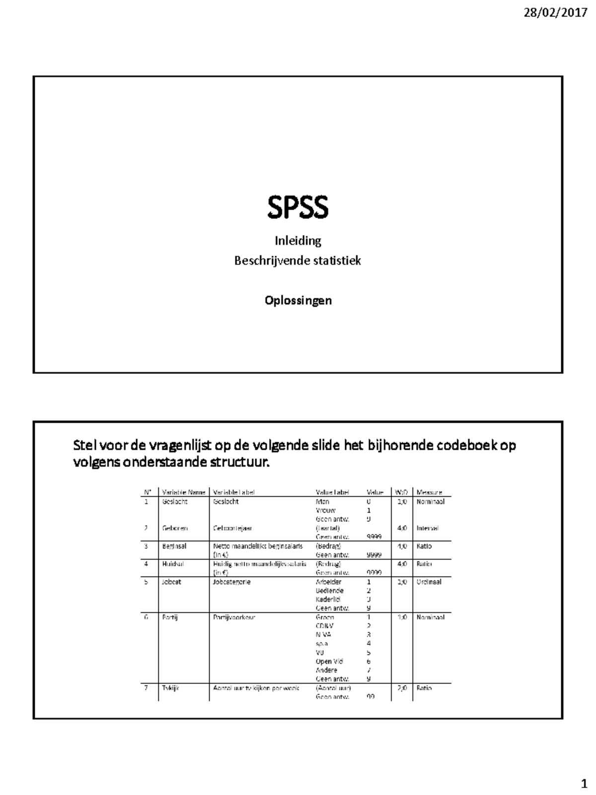 SPSS deel1 oplossingen - Warning: TT: undefined function: 32 Warning: TT: undefined function: 32 ...