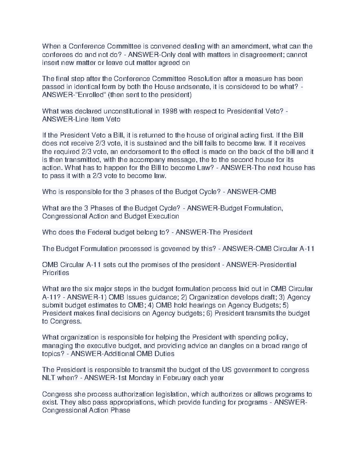 CDFM Module 1 Exam Update 2024-3 - When a Conference Committee is ...