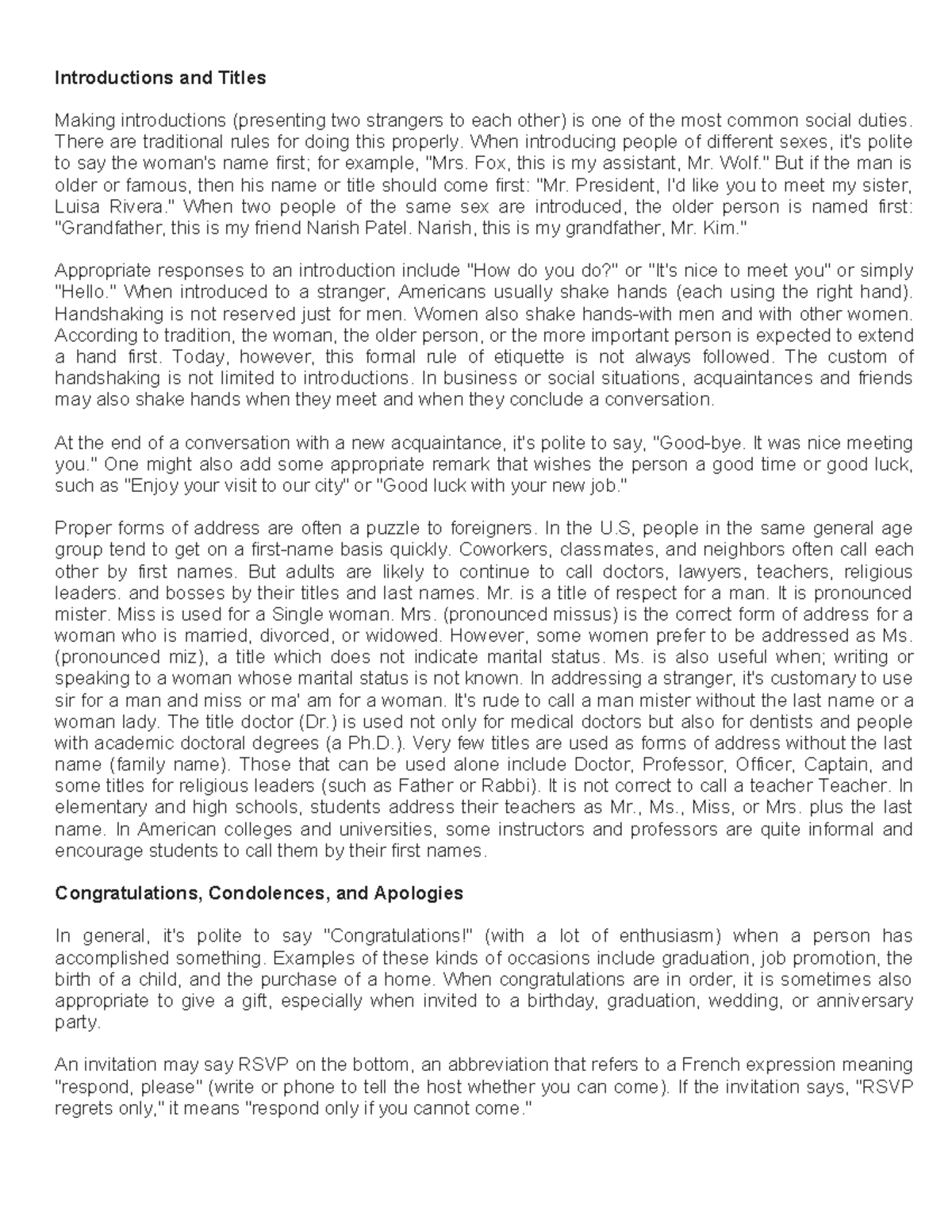 Introductions and Titles - Introductions and Titles Making ...